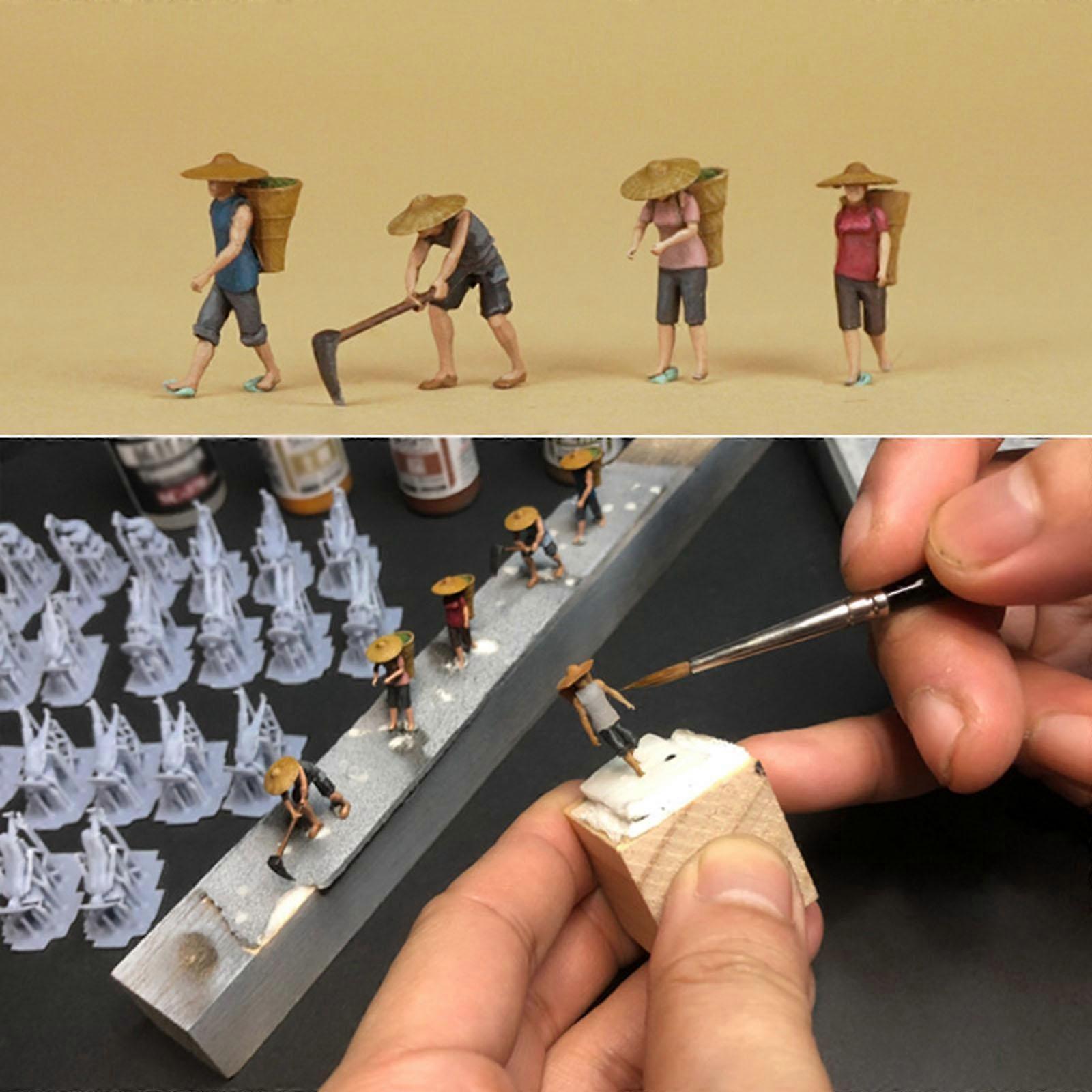 1/87 Scale Farm Keeper Model Resin DIY Scene Character Model Miniature ...