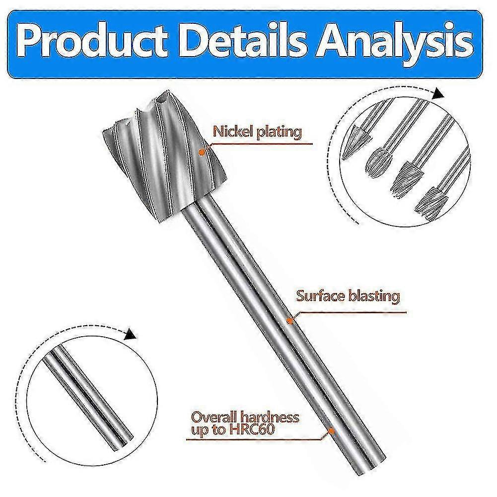 20Pc HSS Router Carbide Engraving Bits for Dremel Router Bit Set 1/8 ...