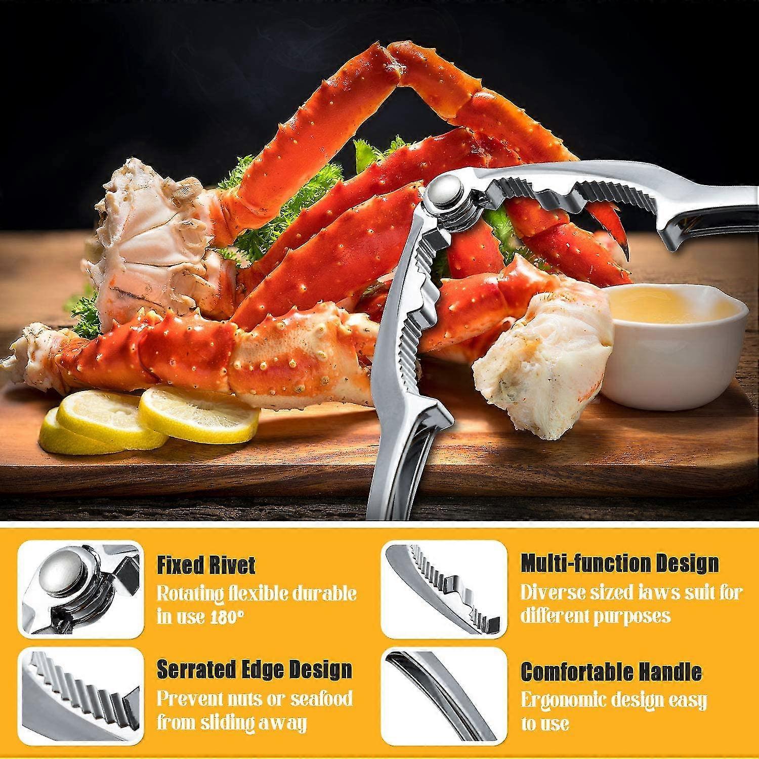24pcs Seafood Tools, Crab Crackers Nut Cracker Forks Set, Opener ...
