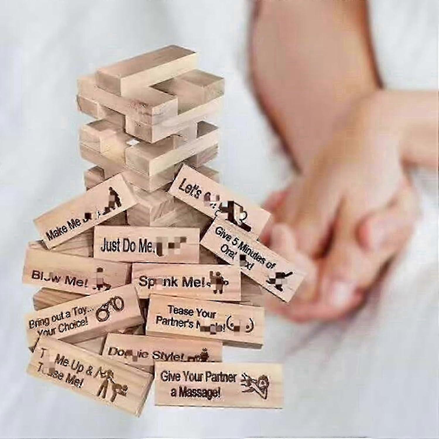 48pcs Super Naughty Block Tower Game Funny Couple Stacking Tower With ...