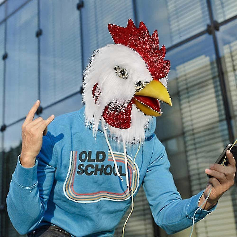 Rooster Costume Chicken Cosplay Animal Halloween Costume Party Latex ...