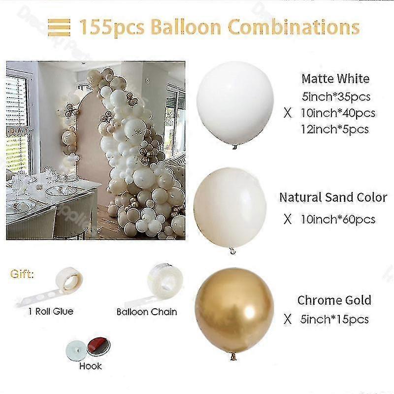 Retro Ivory White Bean Green Latex Balloons Glue Chain Happy Birthday ...