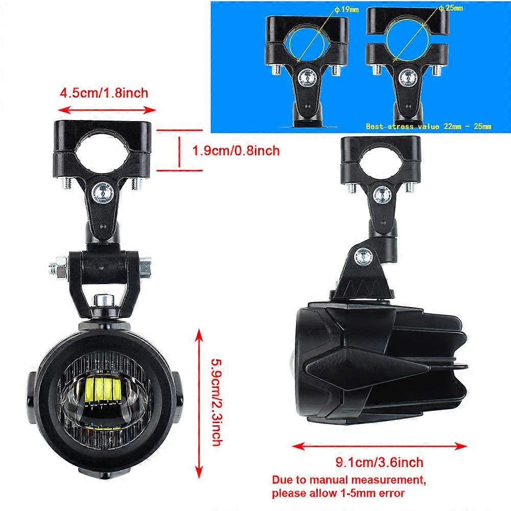 Motorcycle Fog Light LED Lamp Assembly Auxiliary Lights Bracket Holder Cover Wire For BMW ...