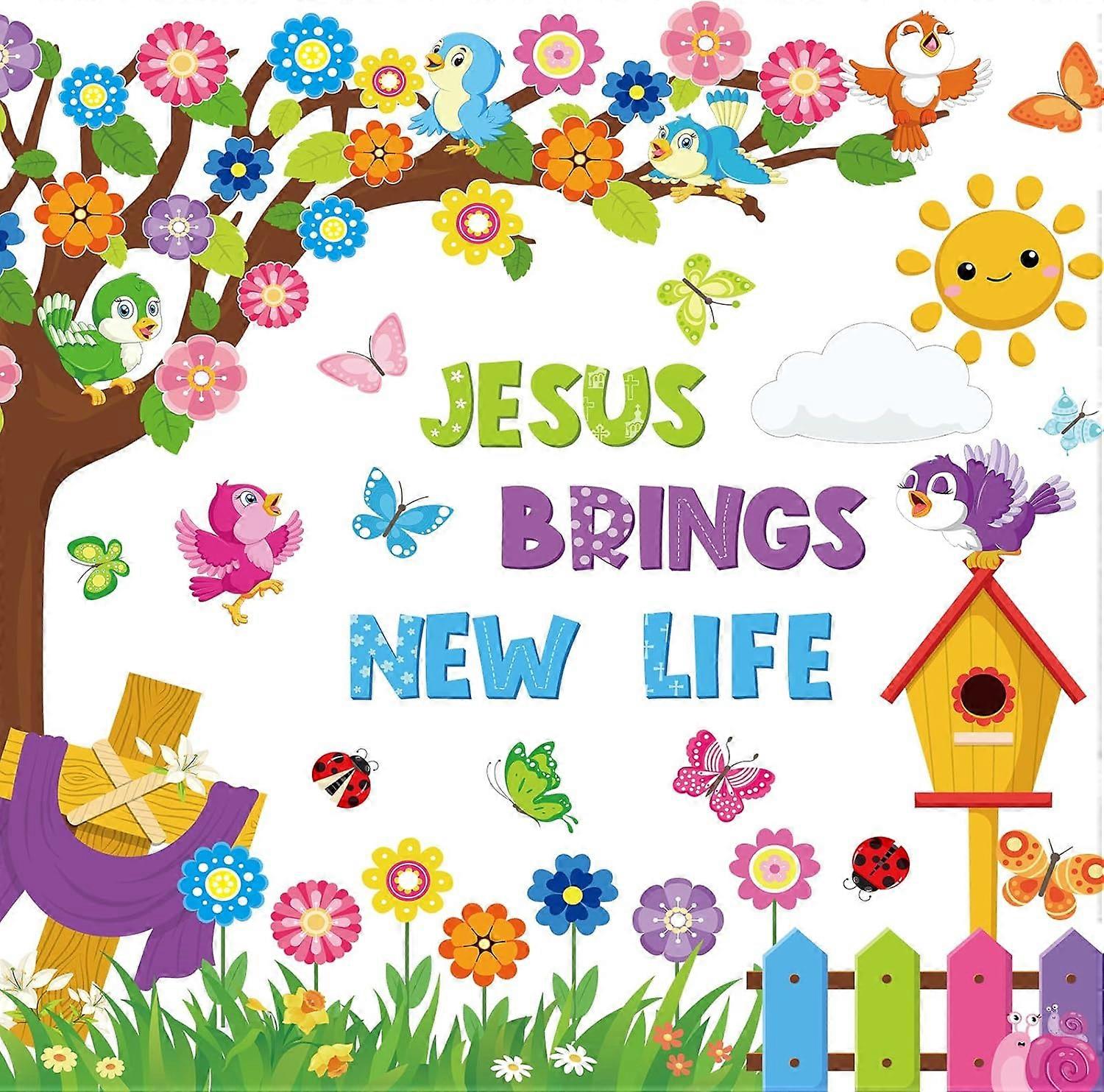 112 Pcs Christian Spring Bulletin Board Decorations Classroom Religious ...