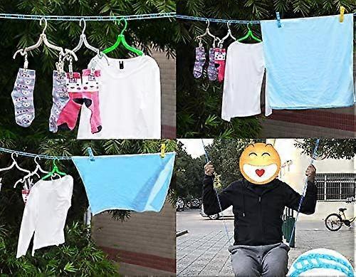 5m Blue Washing Line Expandable Washing Line Outdoor Camping Non-Slip ...