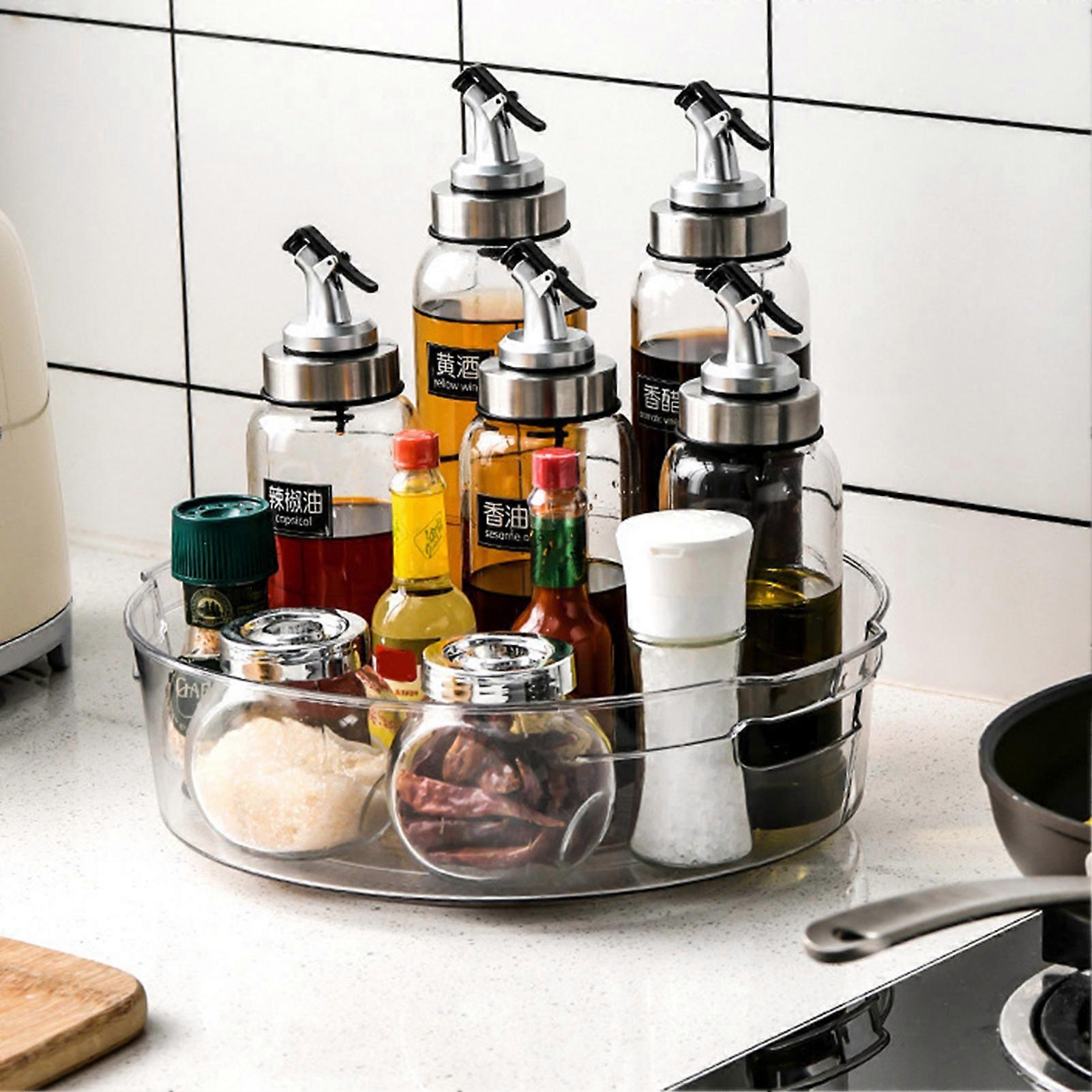 Single Layer Rotating Spice Rack Kitchen Countertop Organizer with ...