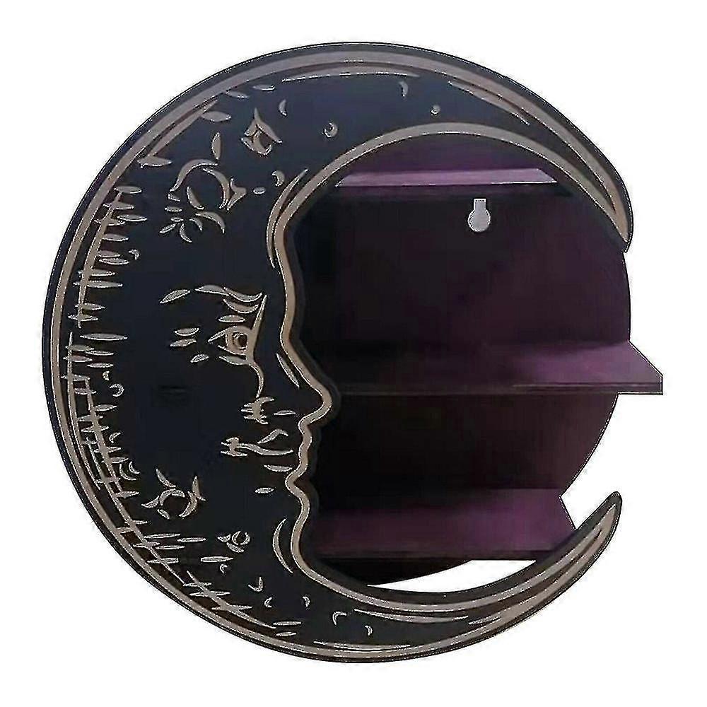Wall Mounted Moon Shelf Wall Decor Wood Shelves | Fruugo UK