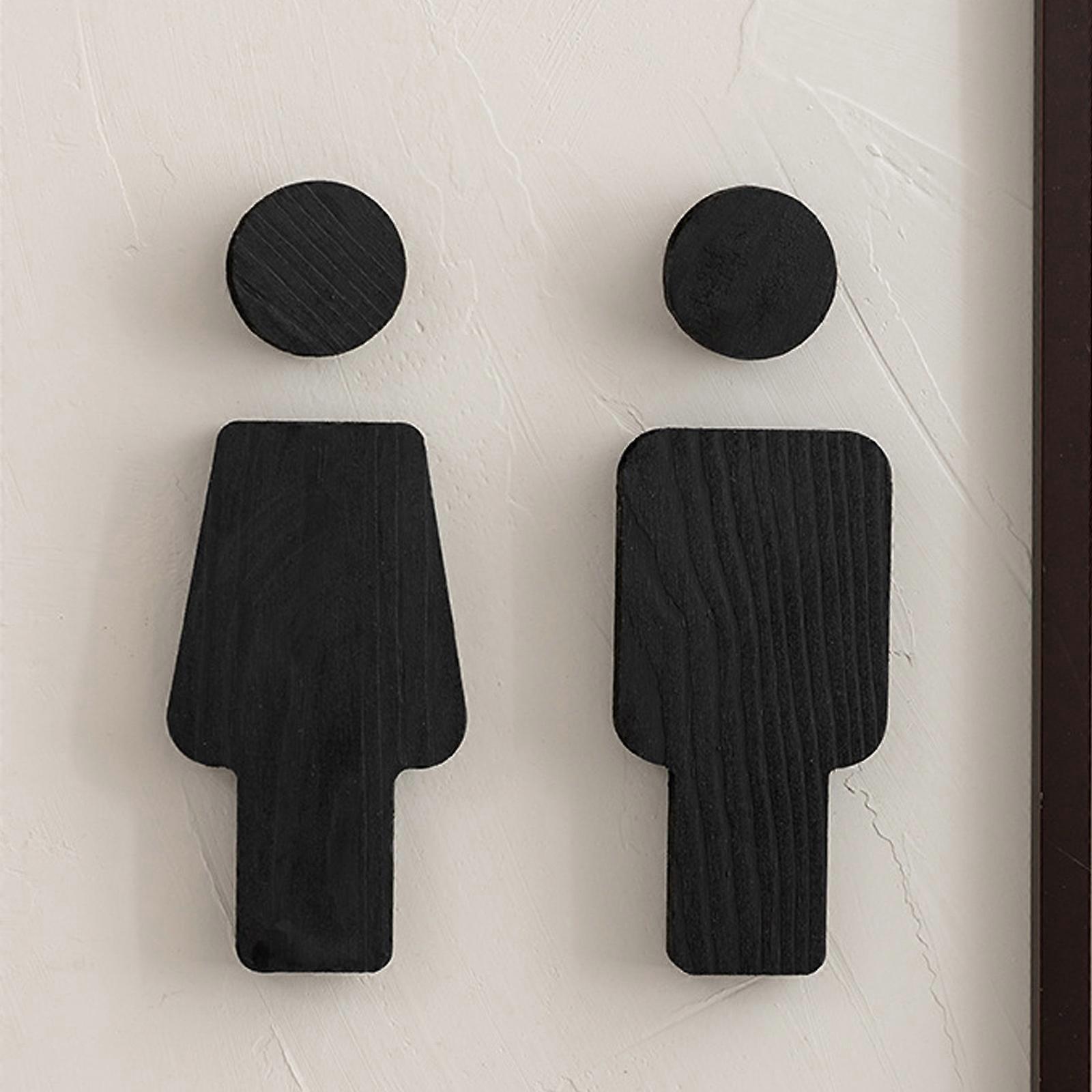 Men's and Women's Restroom Signs Set Toilet Sign Wood Bathroom Door ...