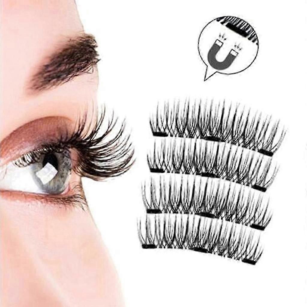 3D Natural Look Magnetic Lashes No-Glue No Liner Dual Magnetic ...