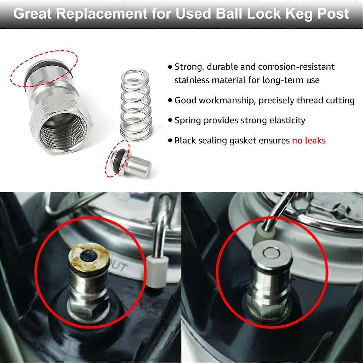 Ball Lock Keg Post Quick Disconnect Set, Corny Keg Connectors | Fruugo UK