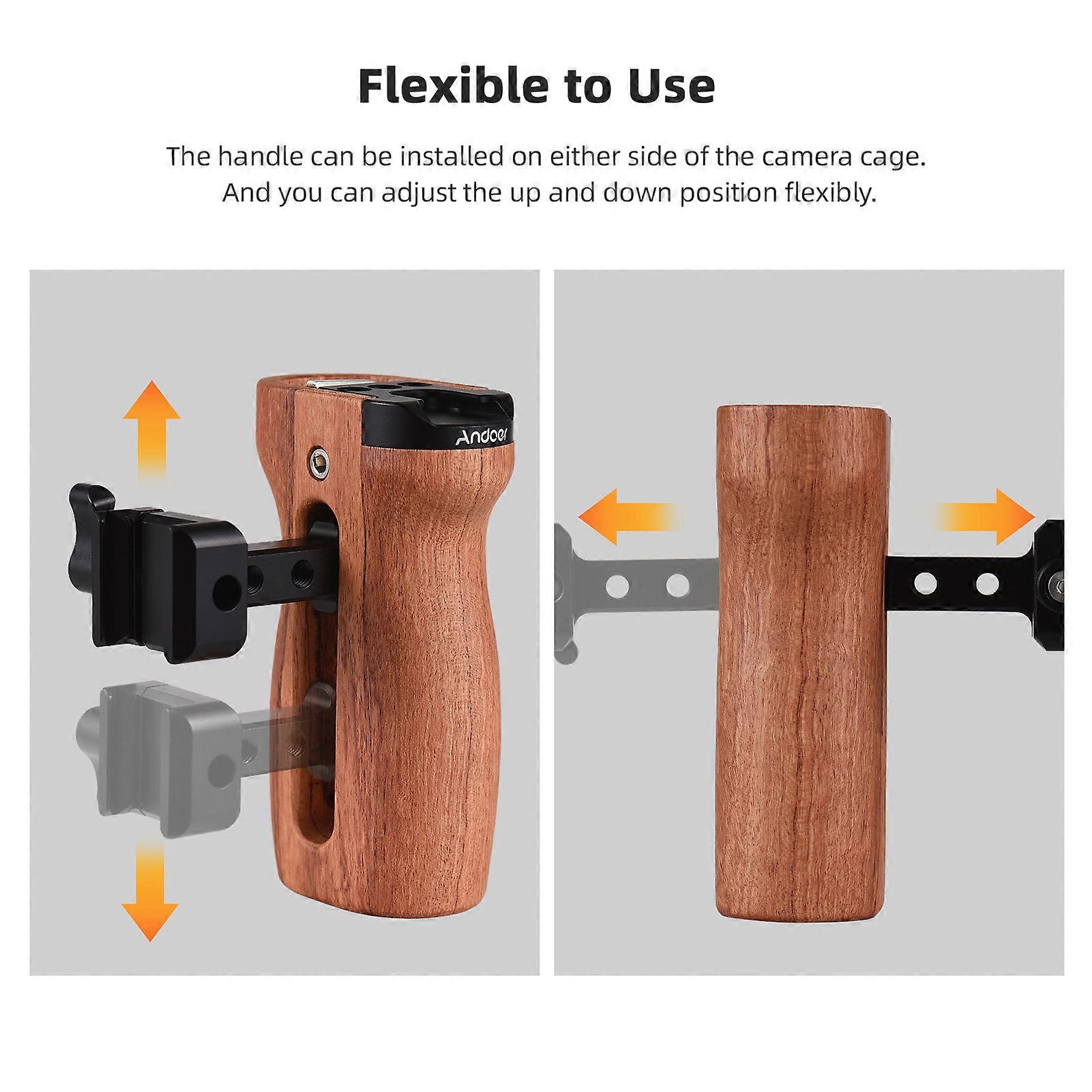 Andoer Universal Top/ Side Handle for Camera Cage Left/ Right Side Handgrip with NATO Clamp Cold ...