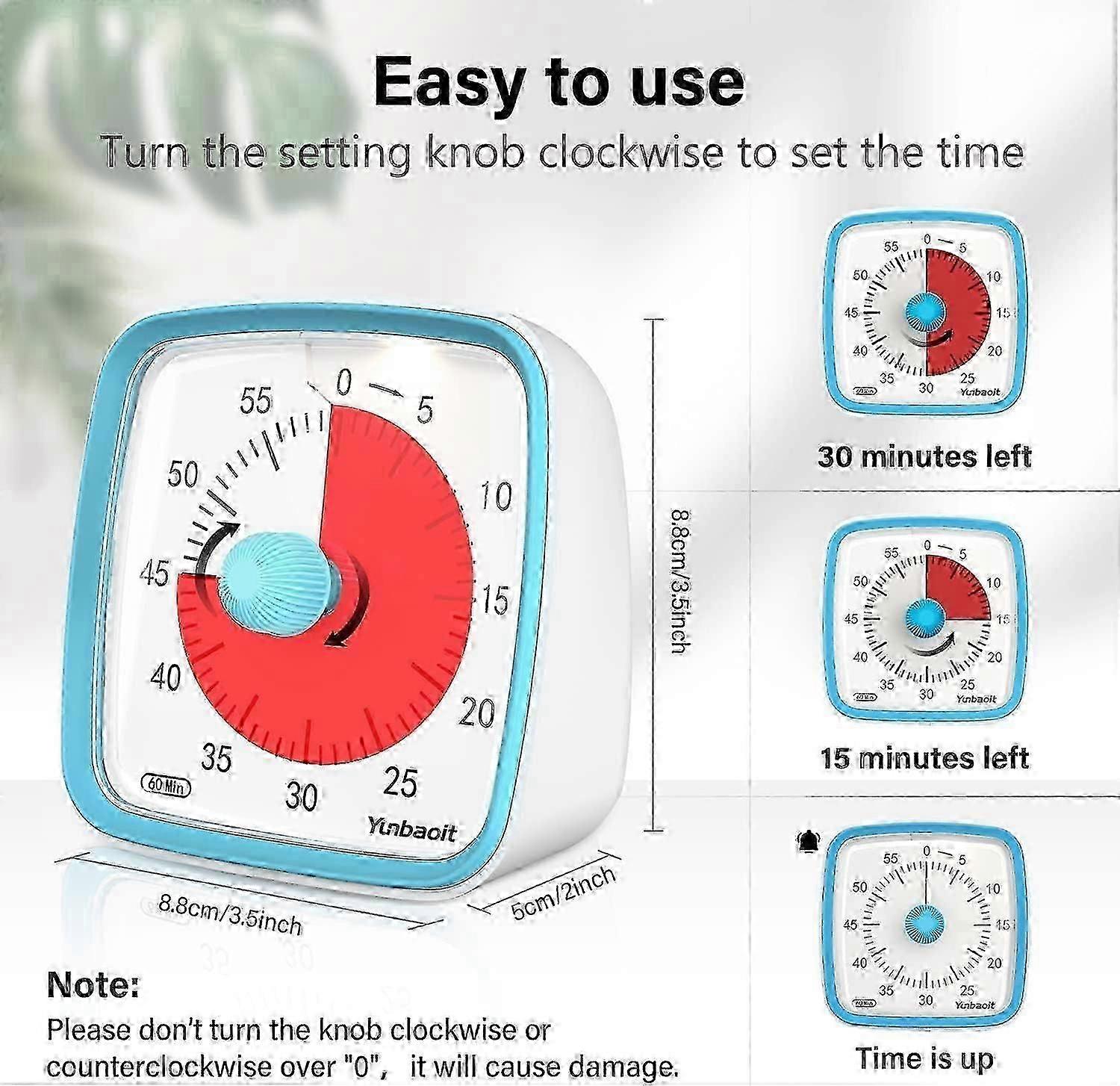 Visual Timer with Night Light, 60-Minute Countdown Timer for Kids and ...