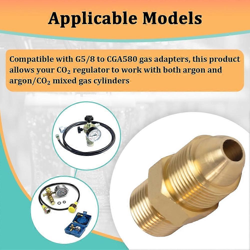 G5/8 Male to CGA580 Male Argon Adapters & Nitrogen Adapters, Compatible ...