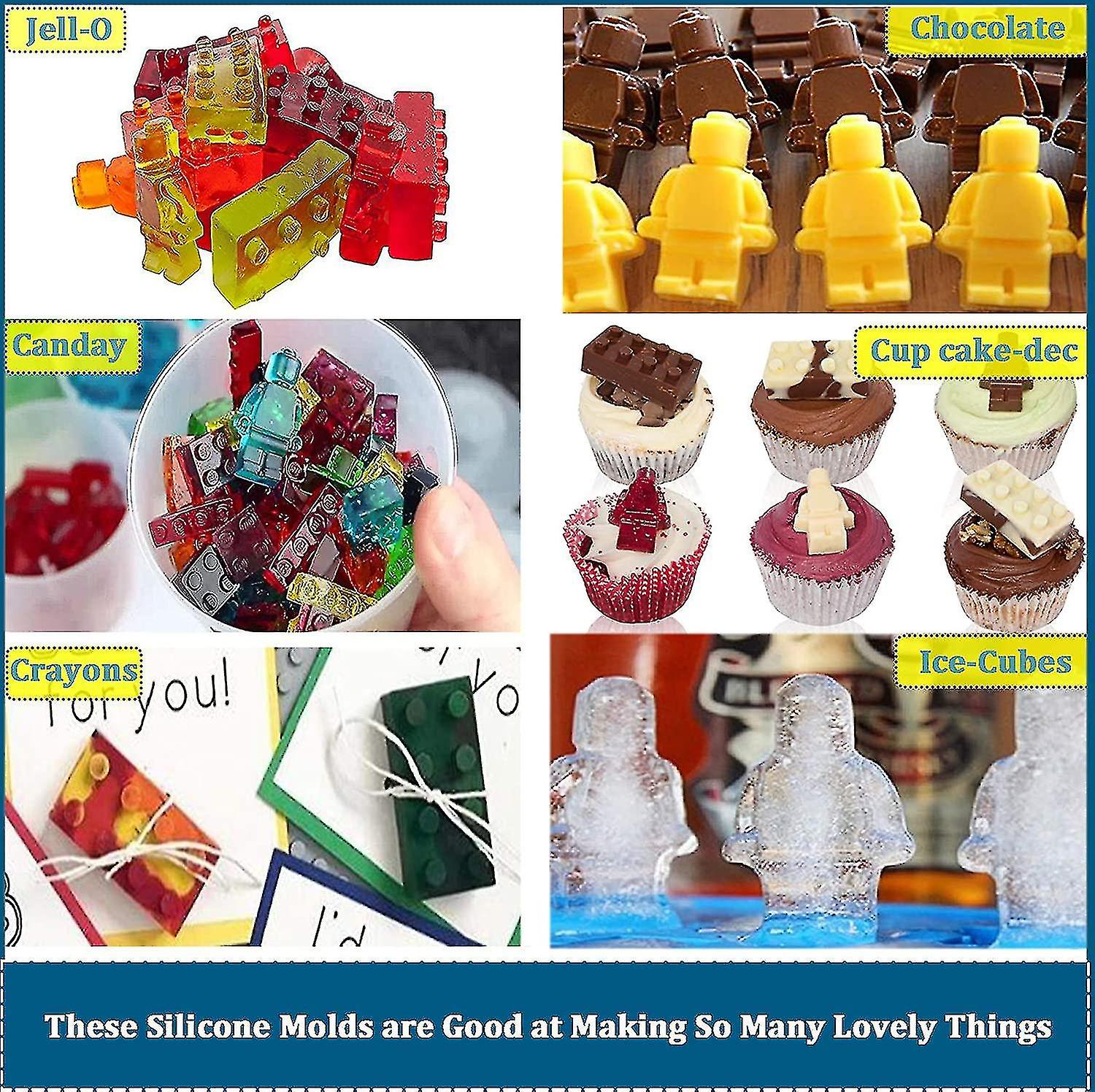 Bricks Mold,silicone Molds Set For Building Blocks And Robots Birthday ...