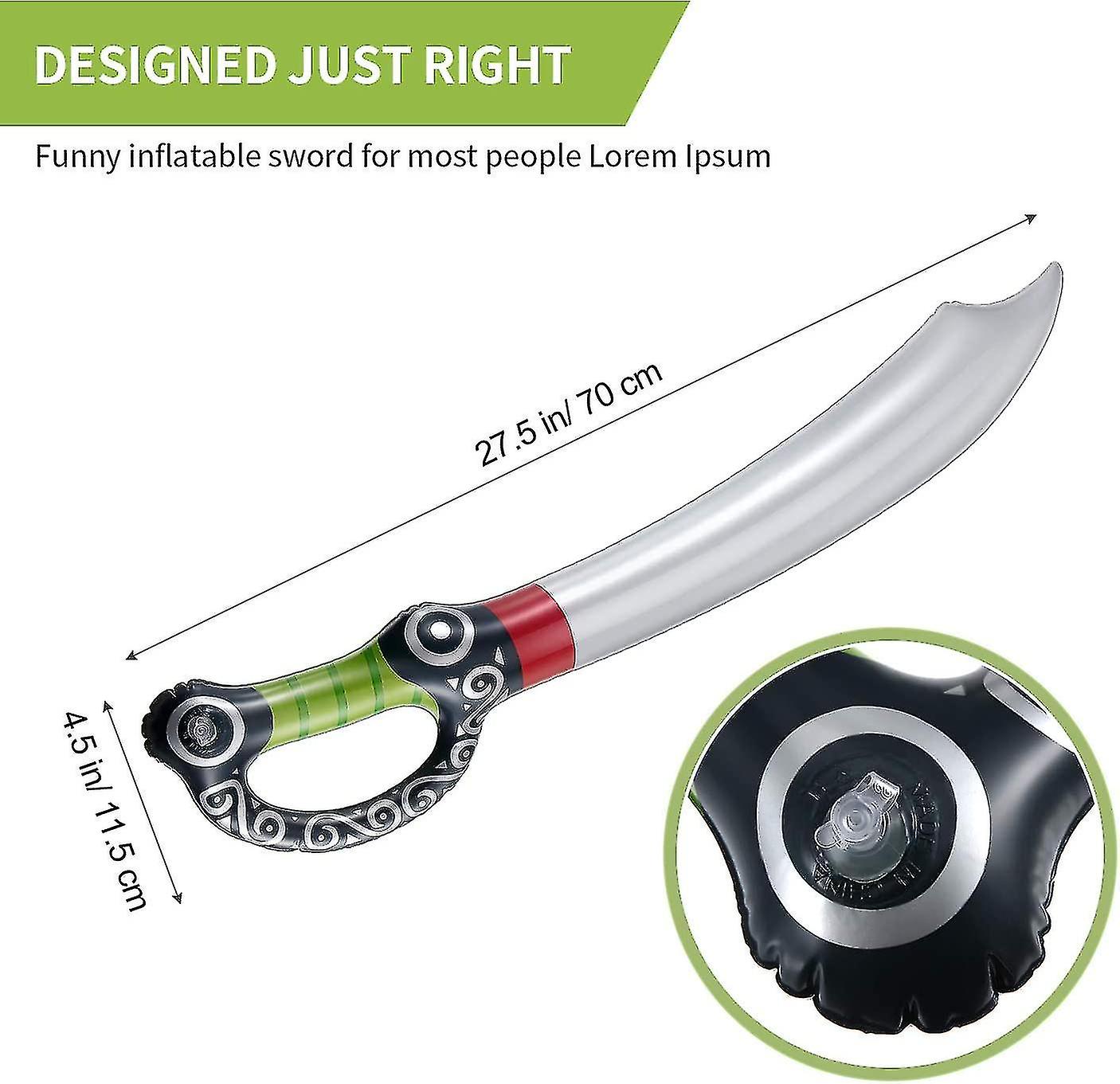 12 Inflatable Pirate Swords Cosplay Stage Props 58cm Skeleton ...