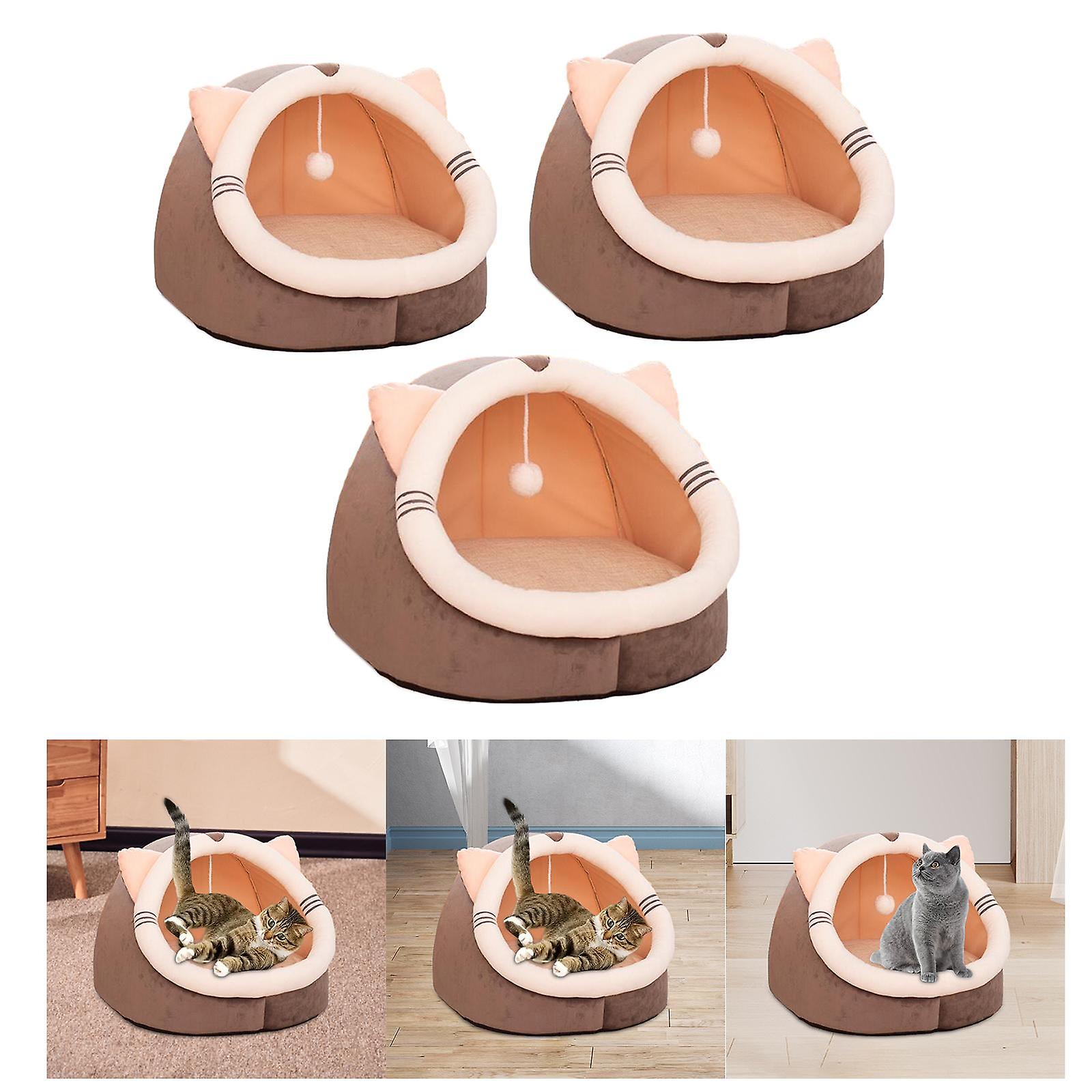 Cat Bed with Interactive Ball Pet Bed for Outdoor Cats and Small Dogs ...