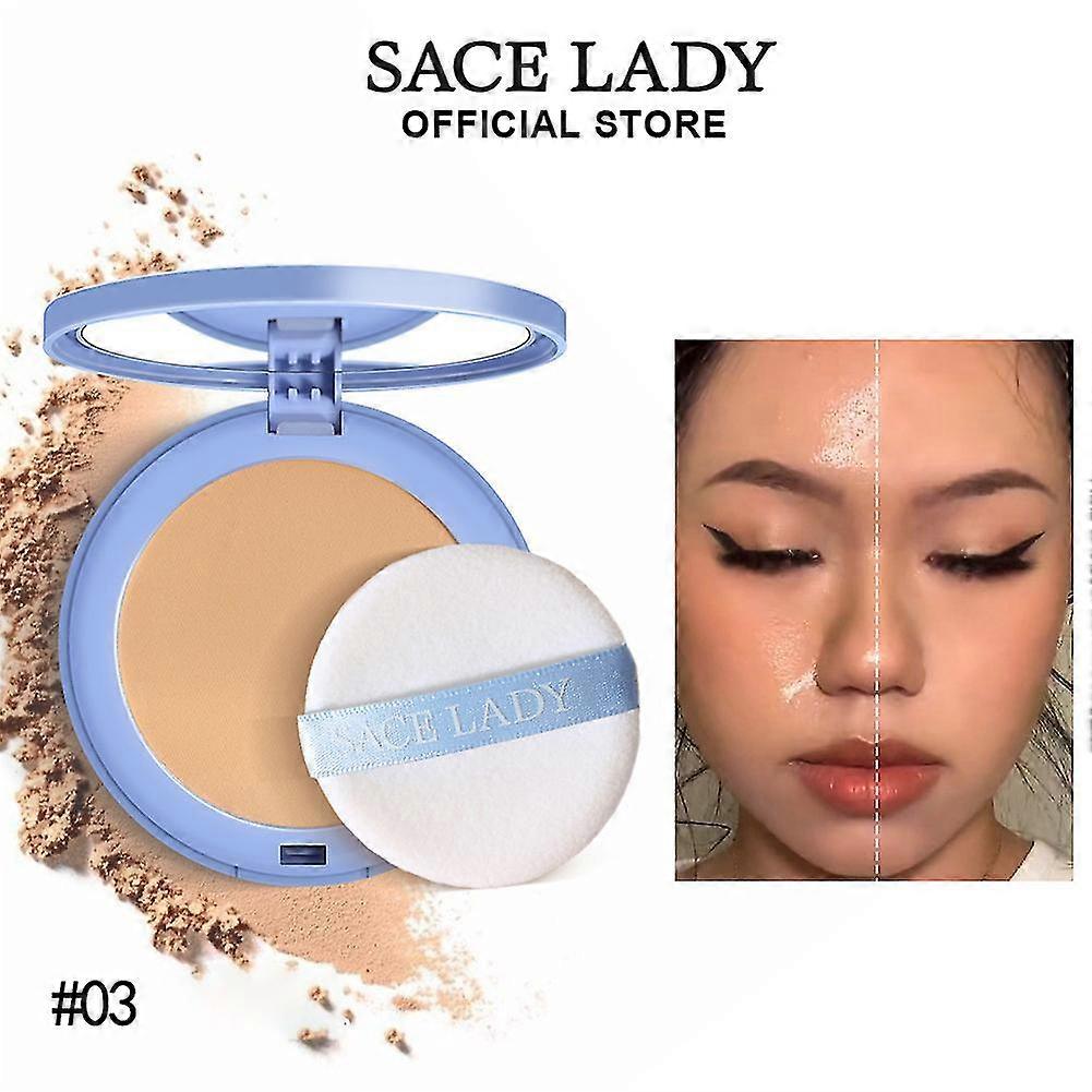 SACE LADY Full Coverage Pressed Powder Waterproof Natural Naked Makeup ...