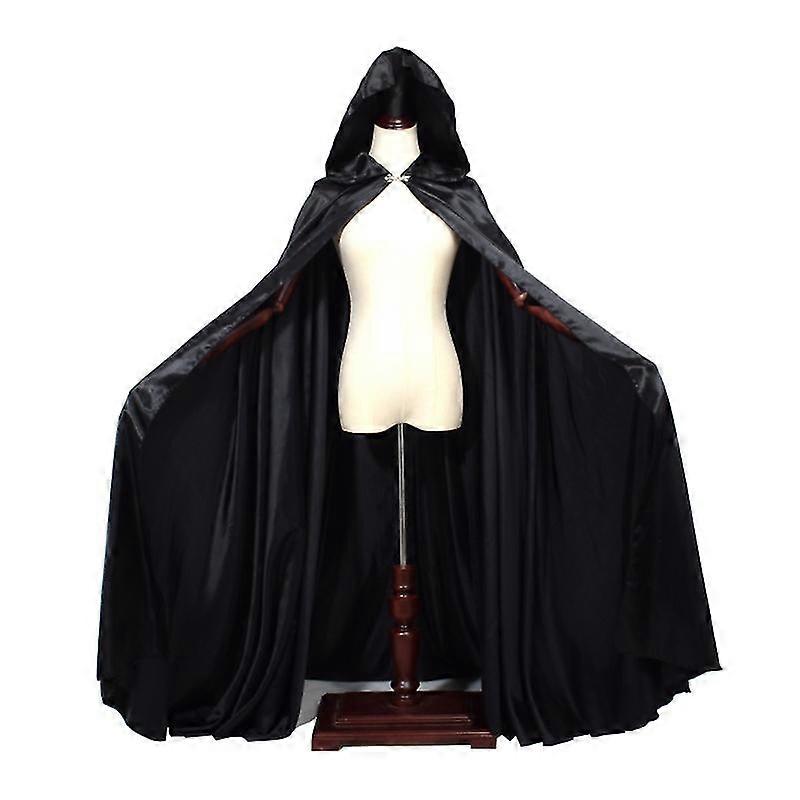 GYFDYM Women Hooded Cloak Capes Satin Gothic Cape Vampire Halloween ...