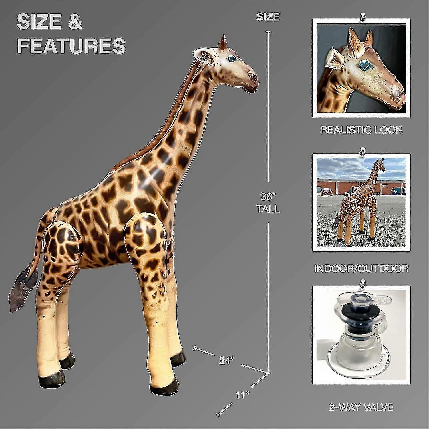 Nflatable Giraffe Animals, 36" Tall Stuffed Animals Pool Party ...