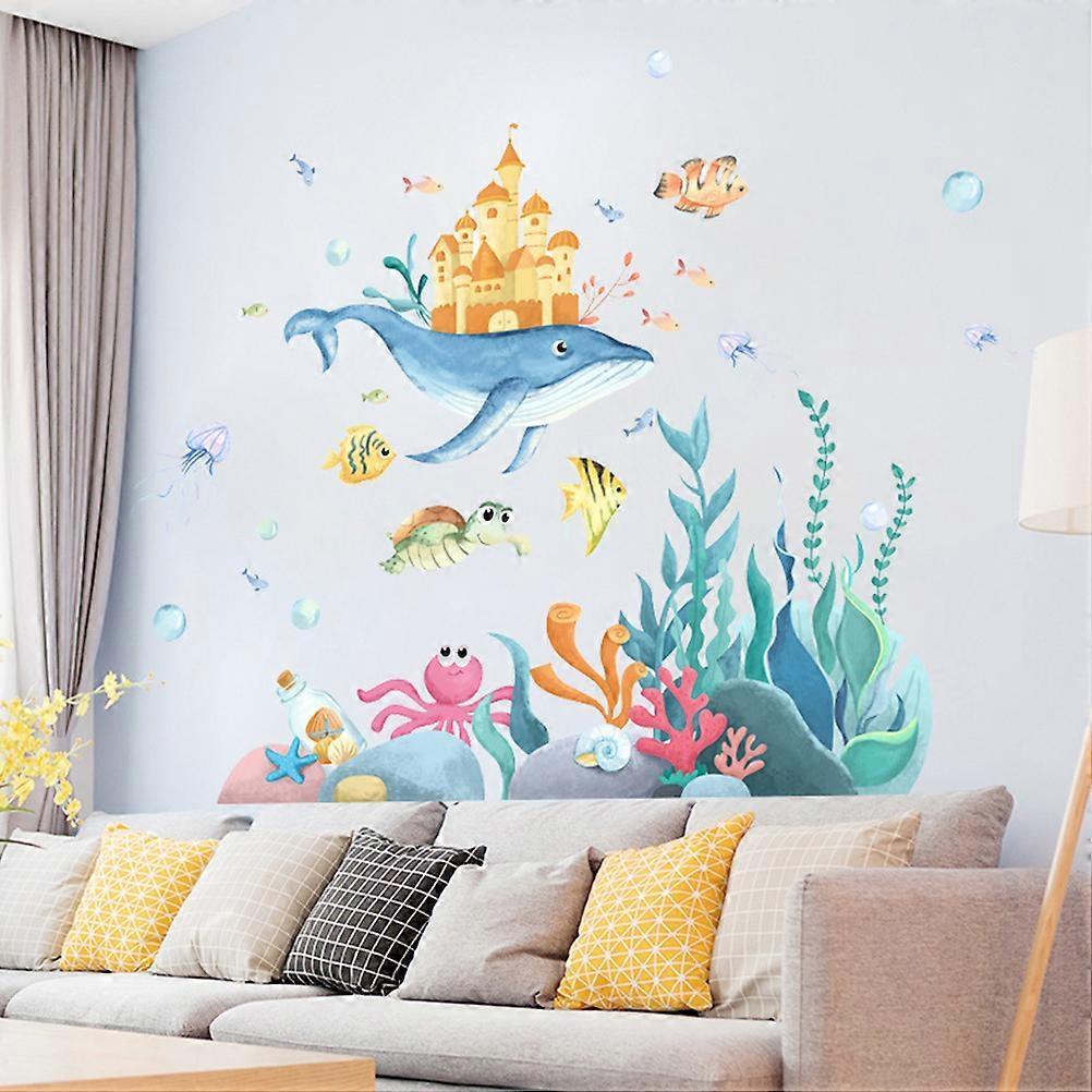Children Bedroom Wall Sticker Creative Sea Creatures Wallpaper Unique ...