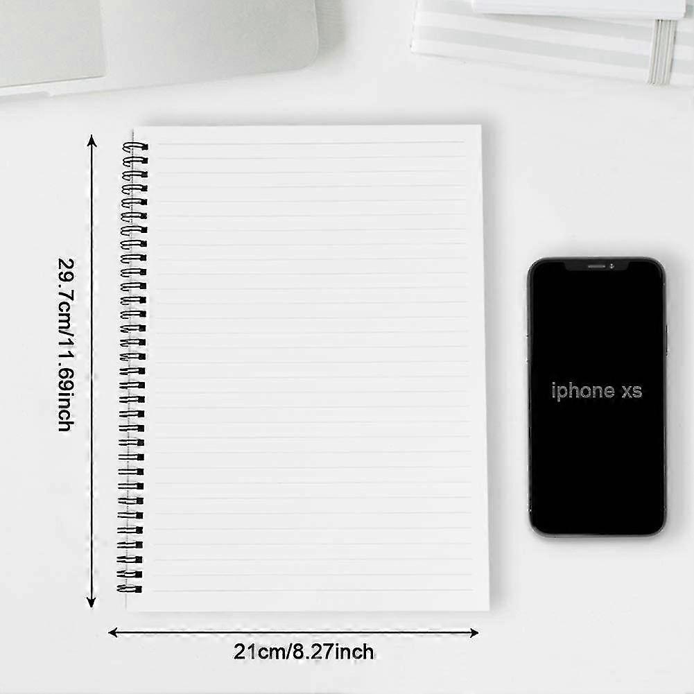 4 Pack A4 Wirebound Notebook, Horizontal Line Paper Notepad, Ruled ...