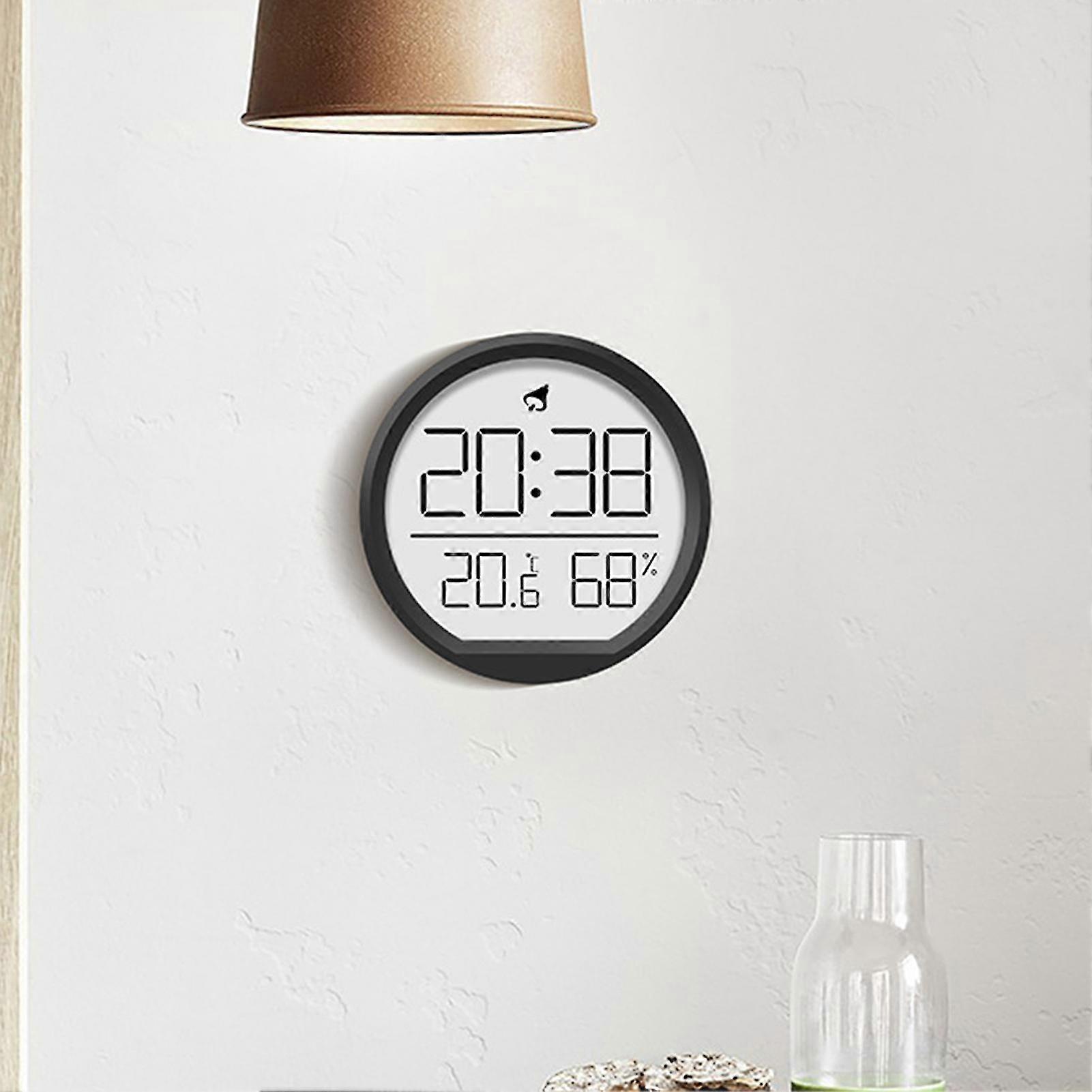 Alarm Clock Modern Wall Clock with Alarm Time Temperature And Humidity ...