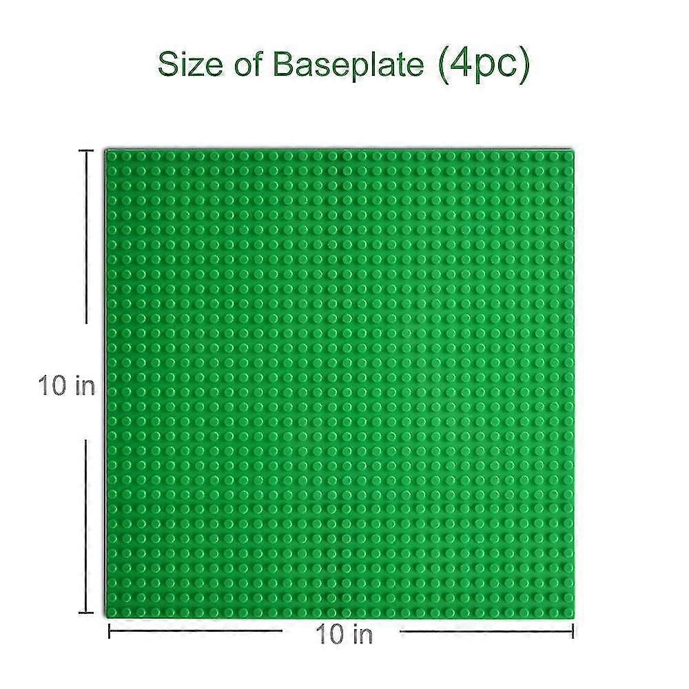 4 Pack 10" x 10" Classic Baseplates Building Base Plates for Building ...