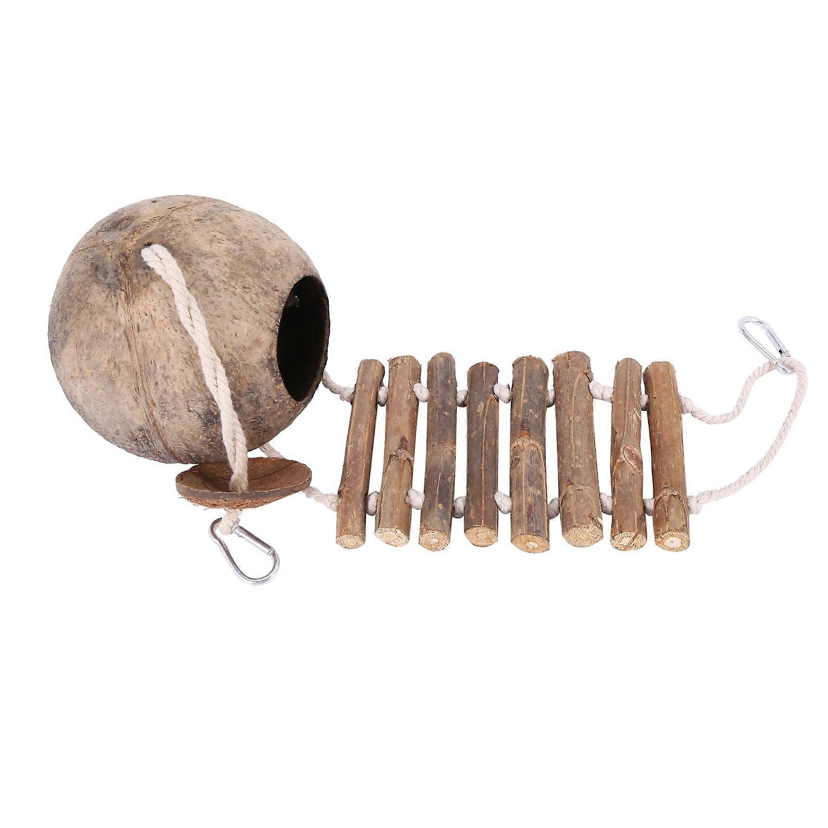 100% Natural Coconut Husk Coconut Hide with Ladder for Bird Shell ...