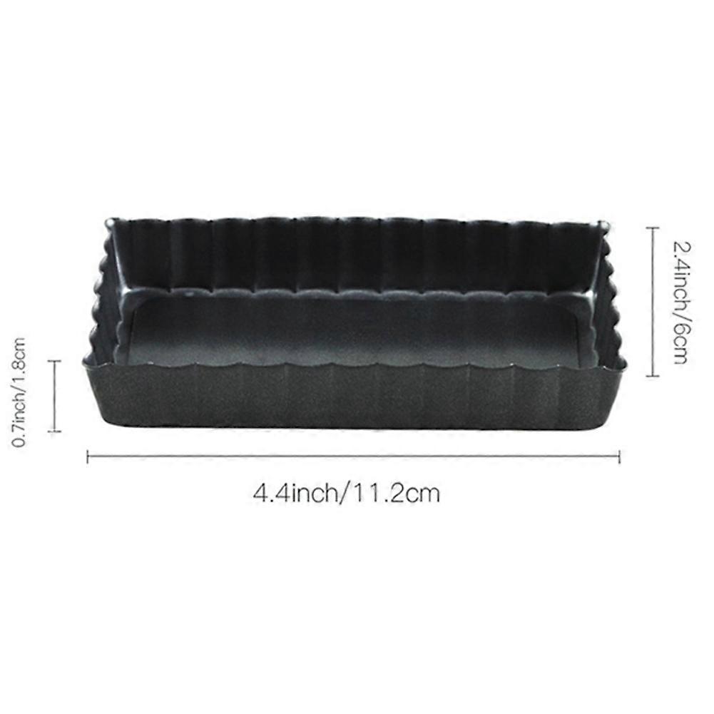 8 Pcs Non-Stick Quiche Tart Pans Rectangle with Removable Bottom,Fluted ...