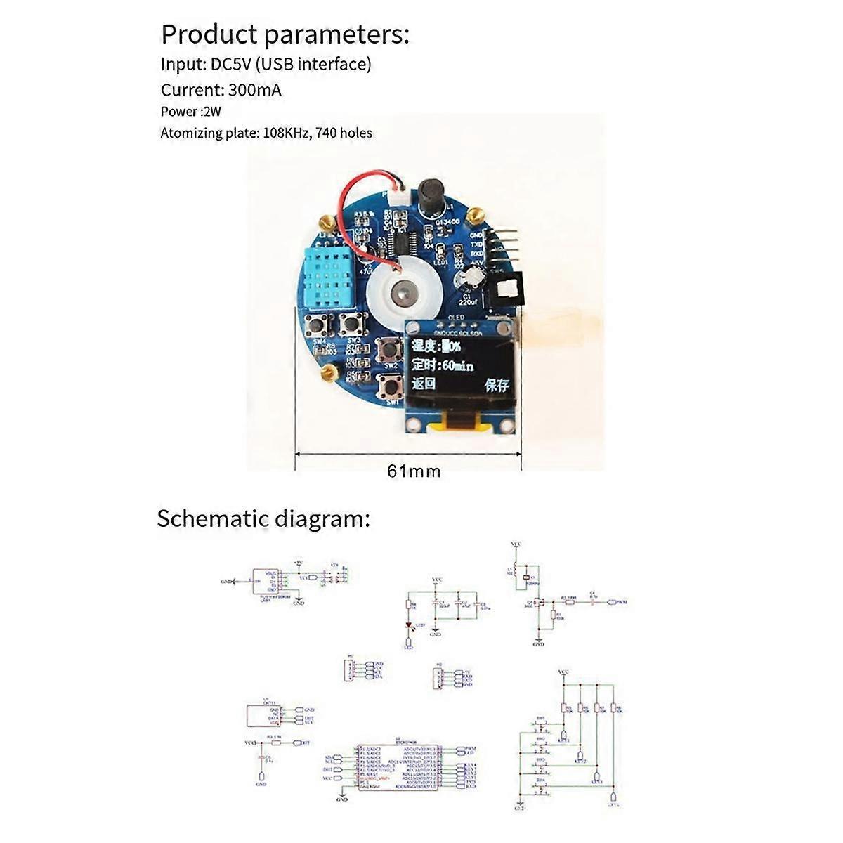 Upgraded Fogger and Driver Kit USB Humidifier Circuit Board STG Fogger ...