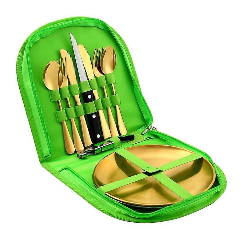 Camping Silverware Picnic Set with Case Camping Mess Kit with Stainless ...