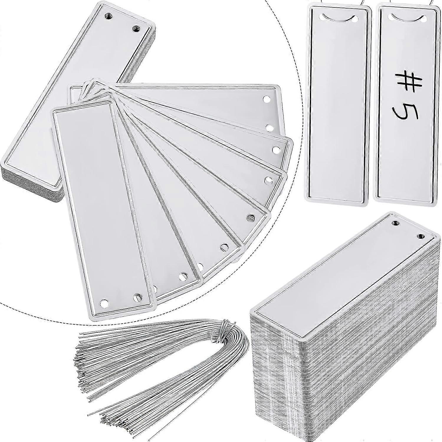 Aluminum Tree Tags With Metal Wires Double Sided Writing Metal Tags ...