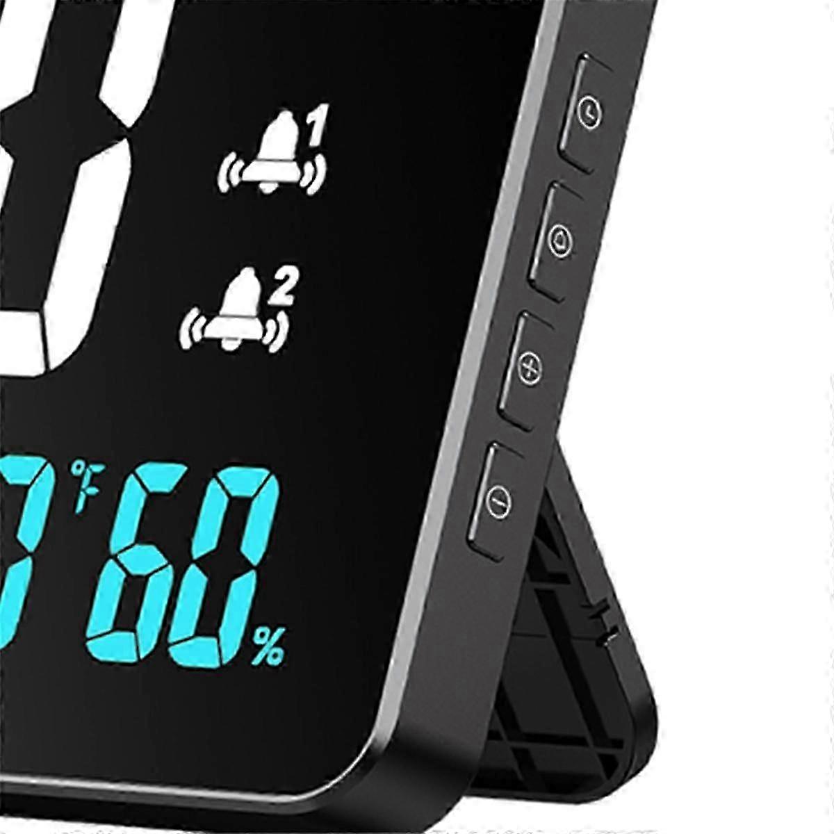 Digital Clock Alarm Clock WiFi Clock, Extra Large Letters, Temperature ...