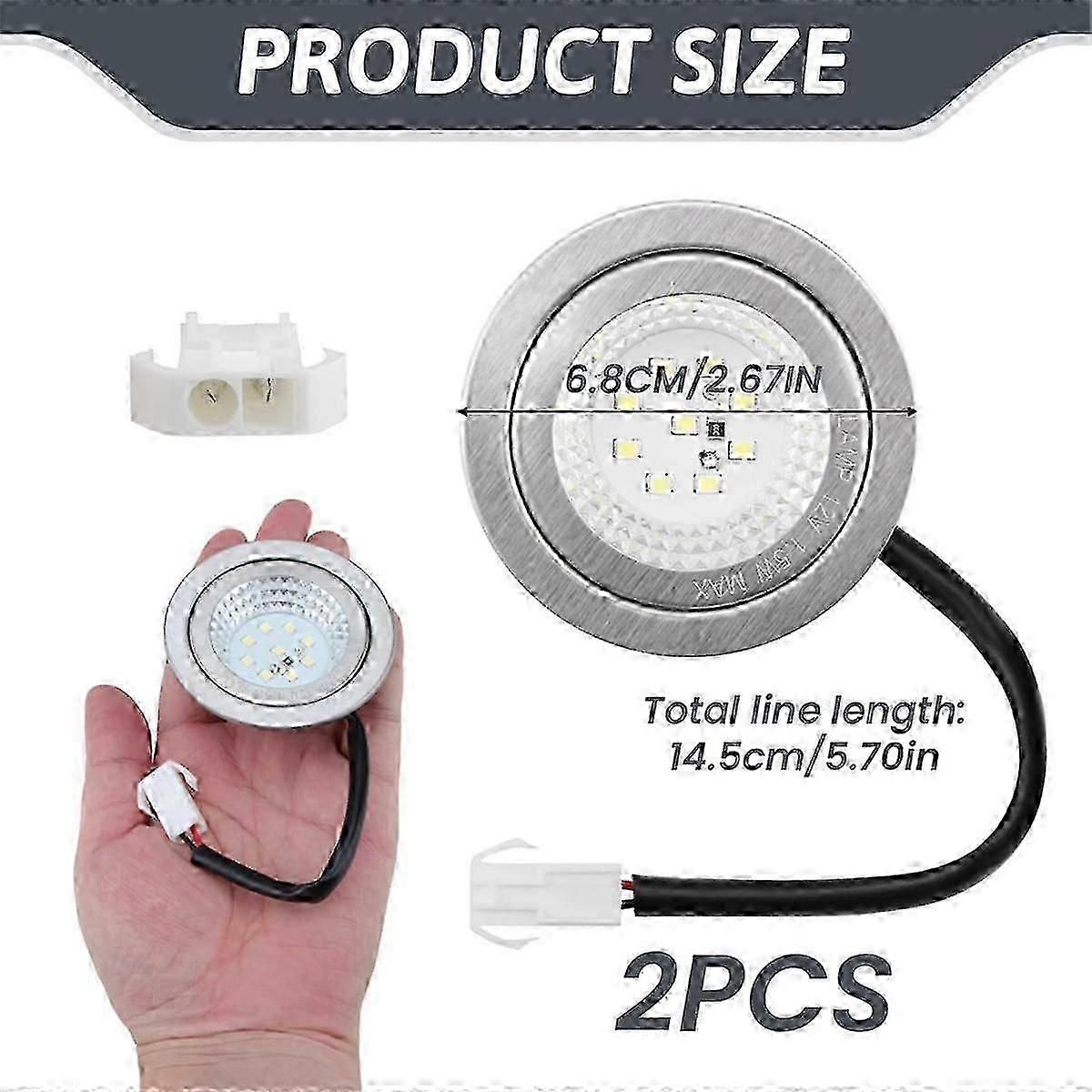 12V DC 2W Range Hood Lights with EL Socket, 2Pack Hole Closet Stove LED ...