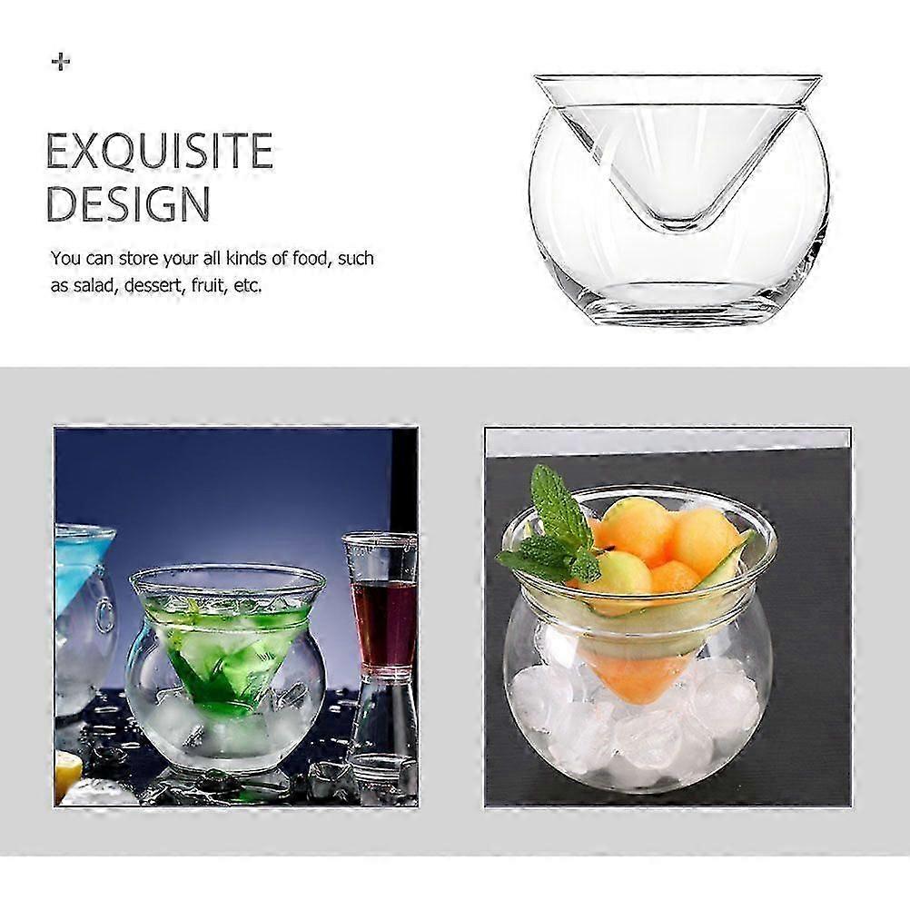 1 Set Glass Caviar Chiller Server Set Serving Dish with Ice Holder for ...