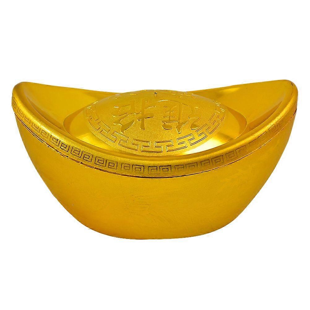 1pc Simulated Gold Ingot Decor Gold Ingot Toy Plastic Desktop Ornament ...