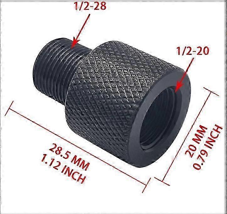 Barrel End Threaded Adapter Female 1/2-20 UNF to Male 1/2-28 UNEF 0018a ...