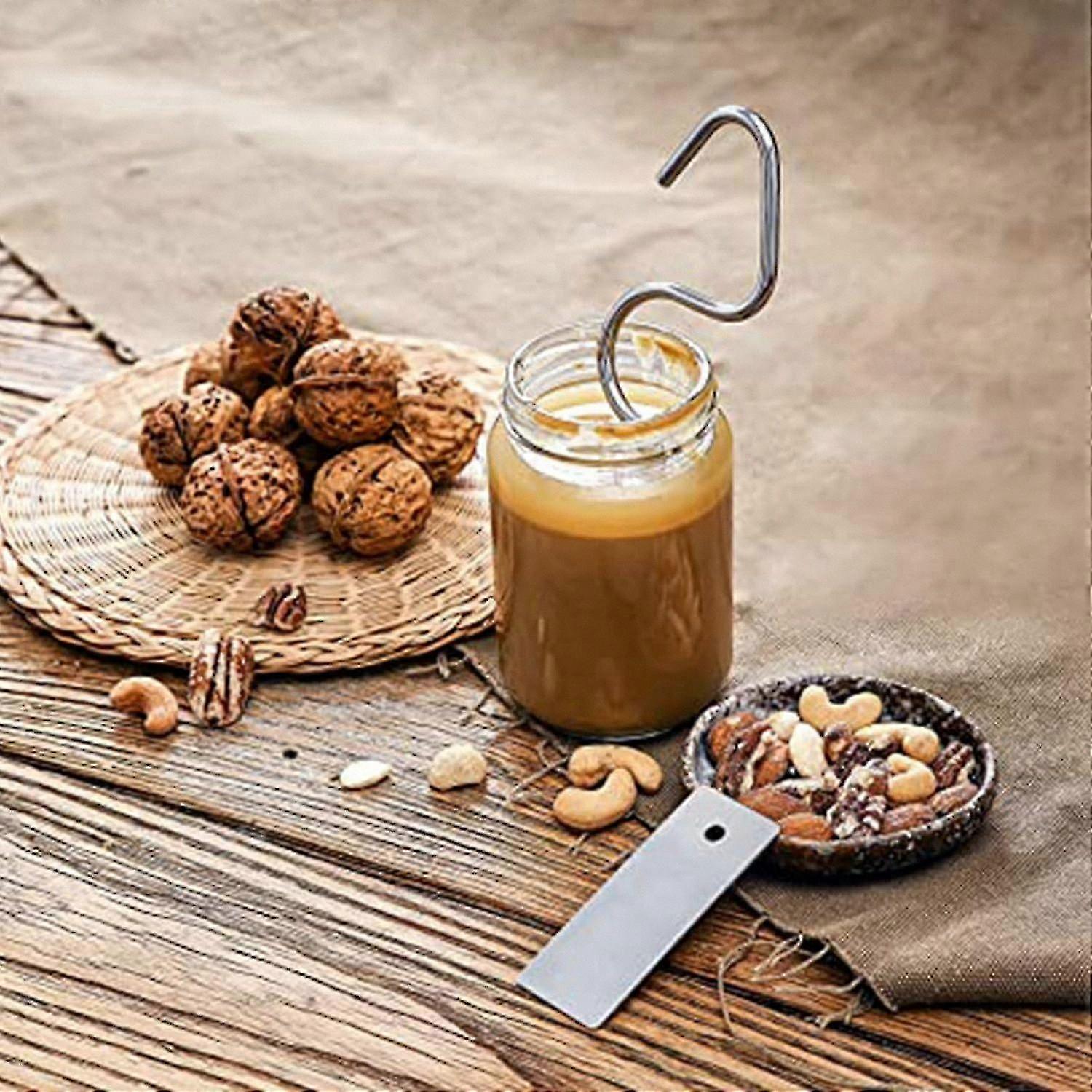 Stainless Steel Nut Butter Mixer with Scraper, Hand Crank Peanut Butter ...