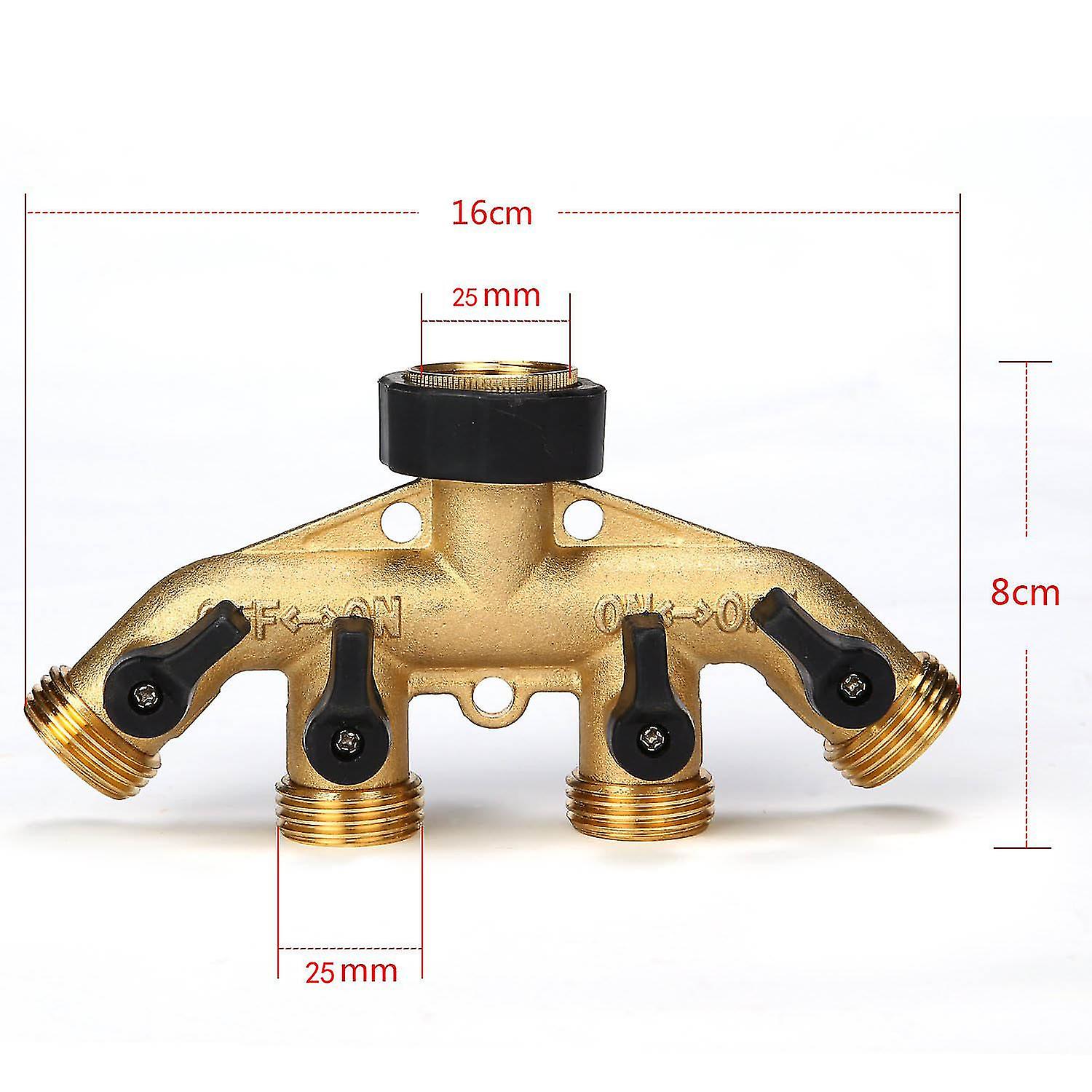Garden Brass Diverter 4-way Faucet On/off Valve Hose Connector,four-way ...