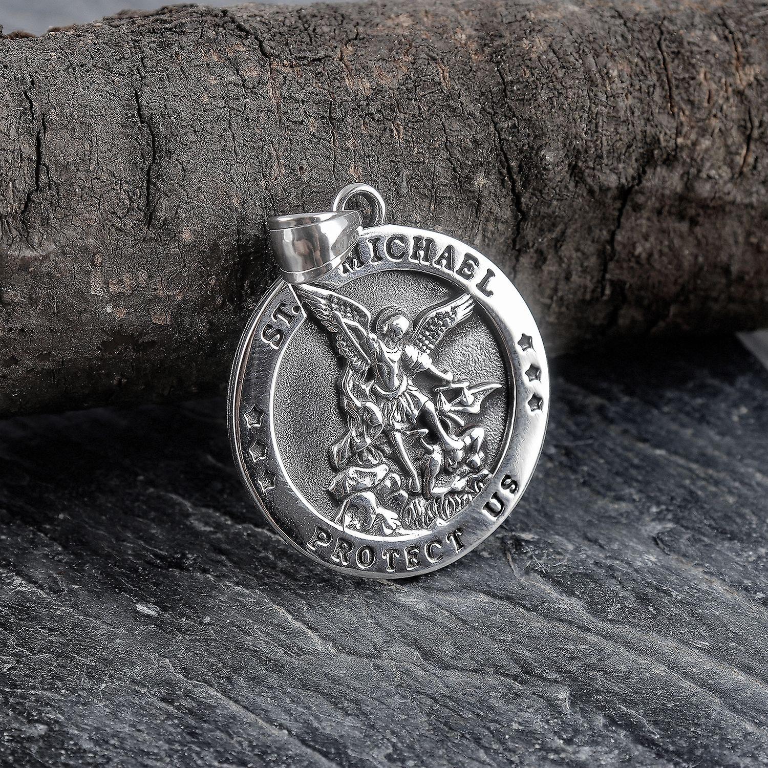 St Michael The Archangel Catholic Medal Stainless Steel Amulet Pendant ...