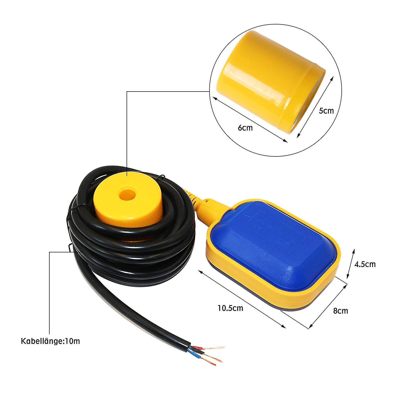 Float Switch with 10m Cable, Liquid Water Level Control Sensor Floating ...
