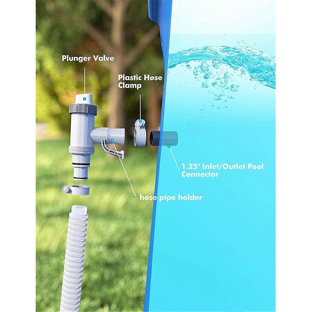 Pool Hose Adapter, Pool Hose Holder and Plunger Valve, Pool Replacement ...