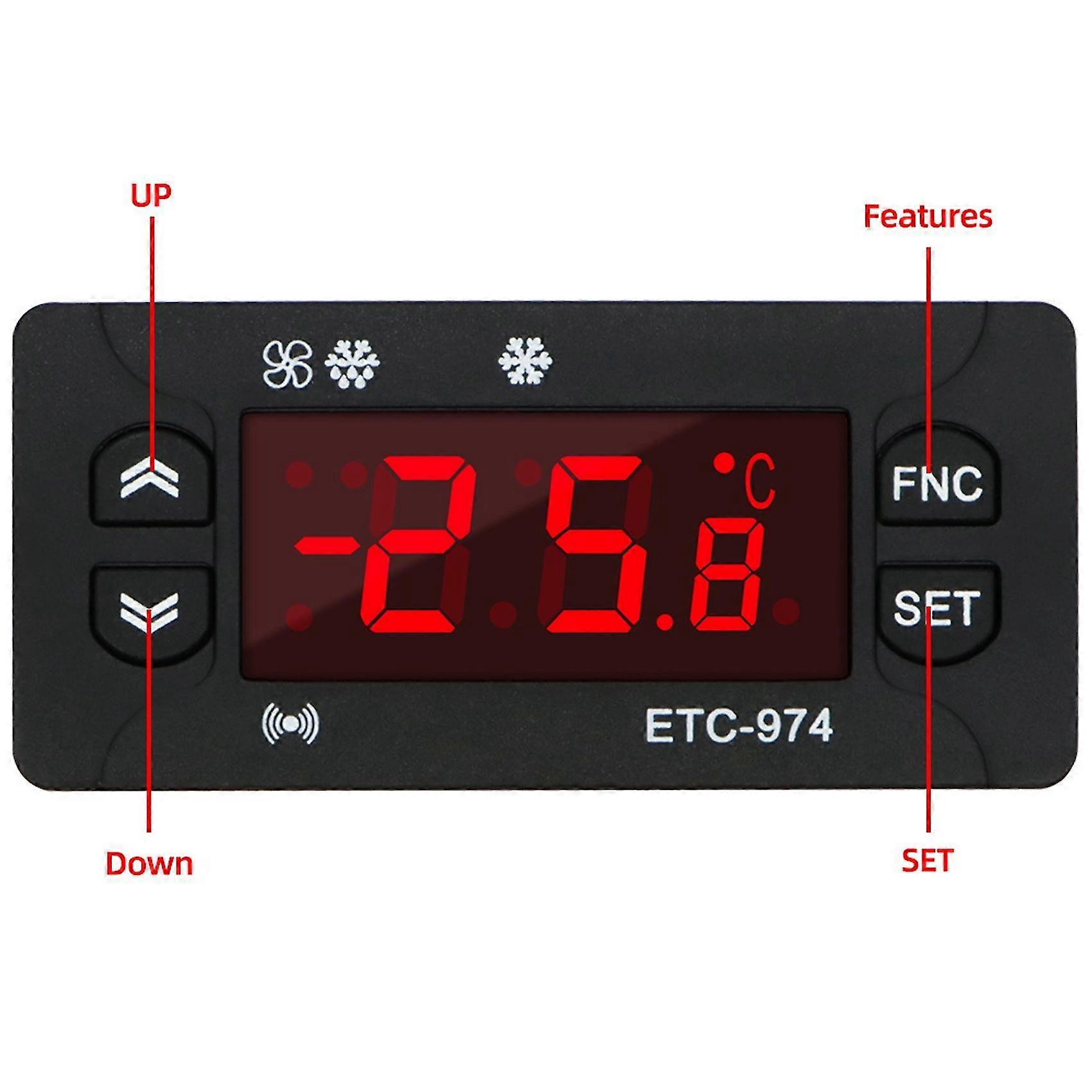 ETC-974 Digital Temperature Controller Alarm 220V NTC Sensor | Fruugo UK