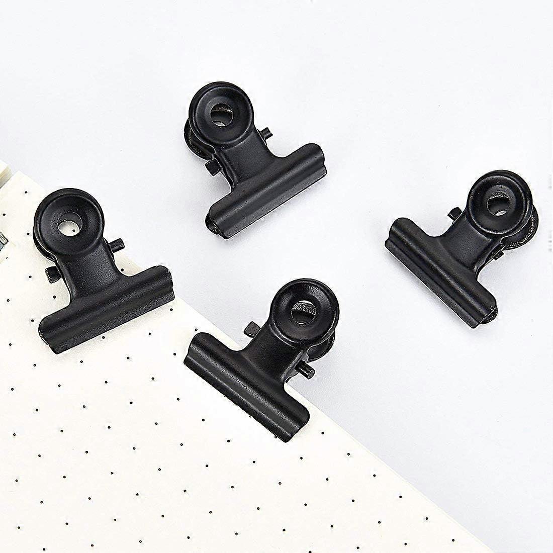 Small Clips, 50pcs Metal Binder Clips, 22mm Bulldog Paper Clips, Black ...
