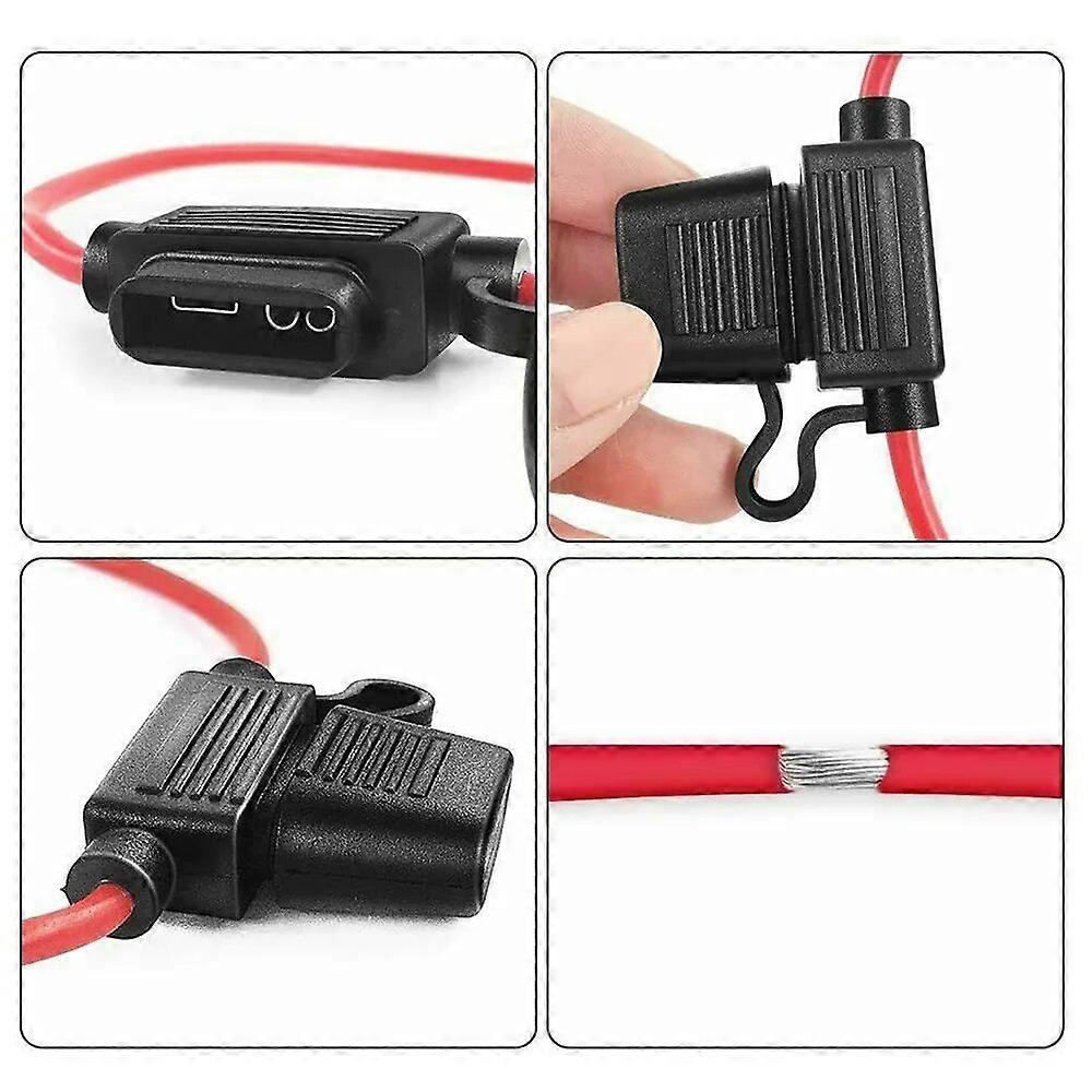 5 Set Inline Standard Blade Fuse Holder Splash Proof DC 12V 30A 14AWG ...