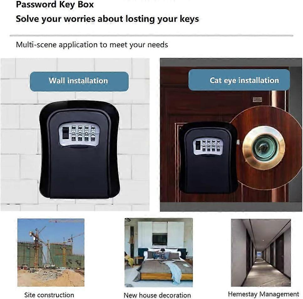 Key Lock Box for Outside Wall Mount Combination Lockbox for House Keys ...