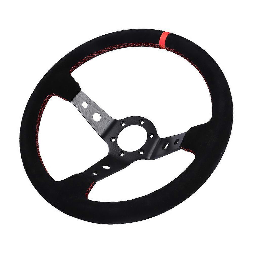 350mm 14 Inch Car Steering Wheel Suede Leather Drift Racing Game ...