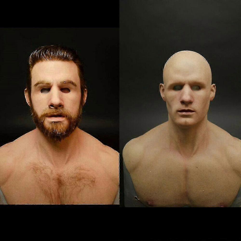 Latex Realistic Mans Face Cover Mask Male Disguise Cosplay Halloween ...