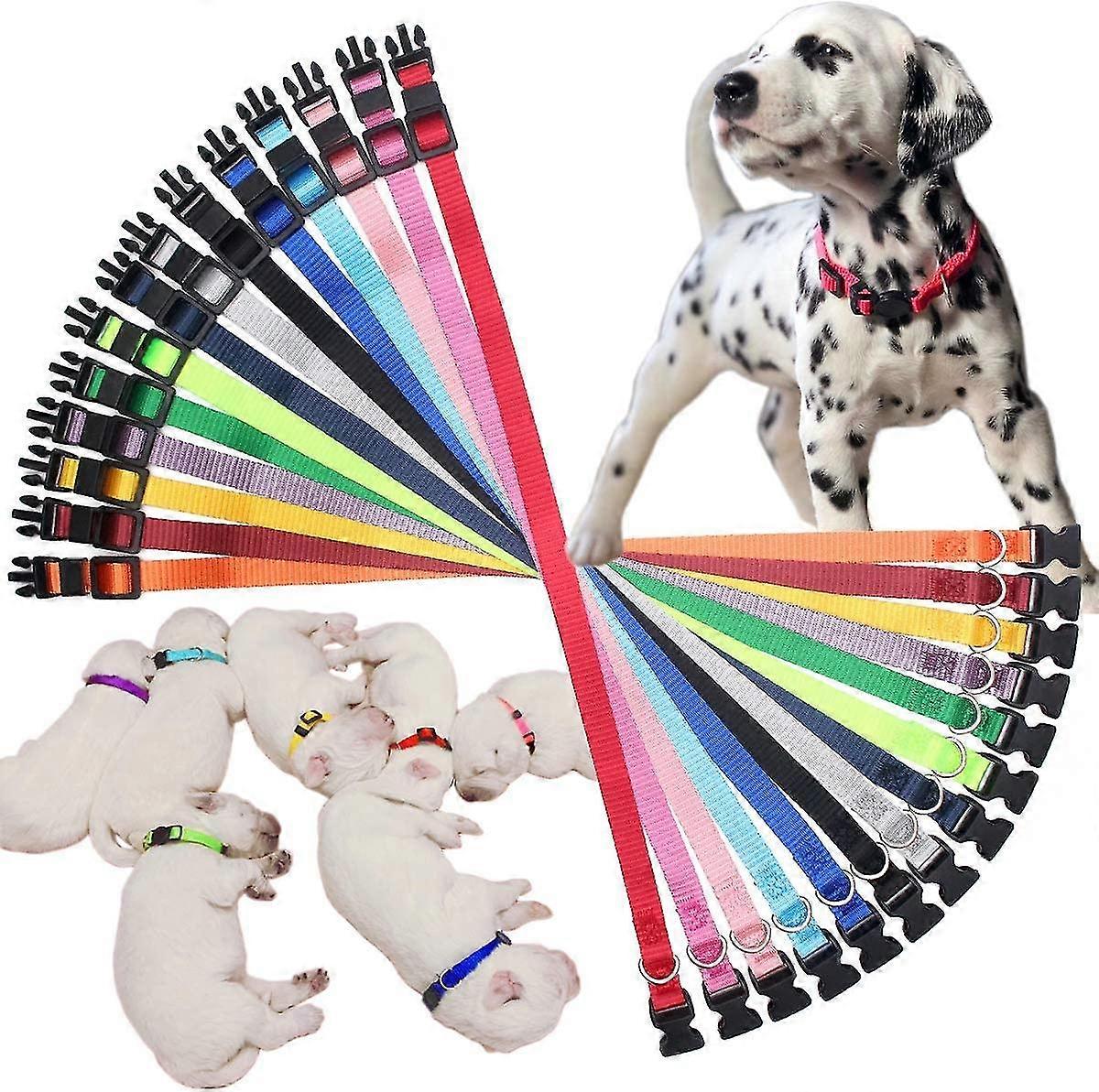 14 Pcs Soft Nylon Puppy Whelping Id Collars - Adjustable Breakaway ...