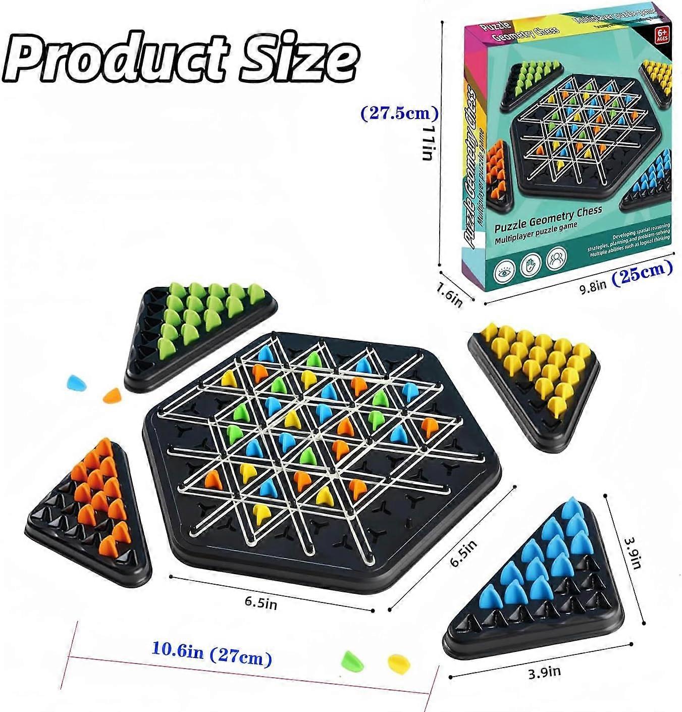 Chain Triangle Chess Game, Triggle Rubber Band Game, 2 to 4 Players for ...